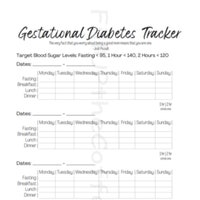 Printable Gestational Diabetes Log, Blood Sugar Tracker, Diabetes Log ...