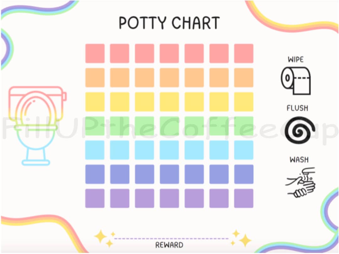 Rainbow Colorful Potty Training Sticker Reward Tracker Chart - Etsy