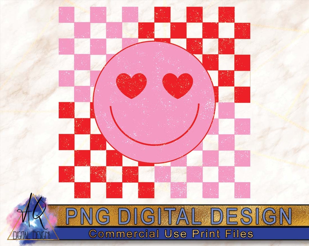 Valentines Smiley Face PNG Print for Sublimation or Print Valentines ...