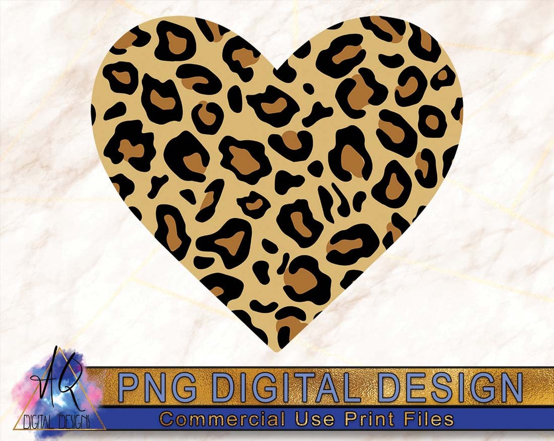 Leopard Heart Clip Art PNG Print for Sublimation or Print Heart PNG ...