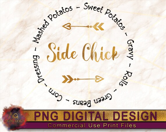 Side Chick Gold PNG Print for Sublimation or Print Side Chick | Etsy