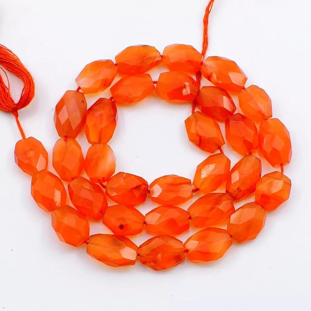 Natural Carnelian Faceted OVAL Beads Natural Carnelian Gemstone Beads ...