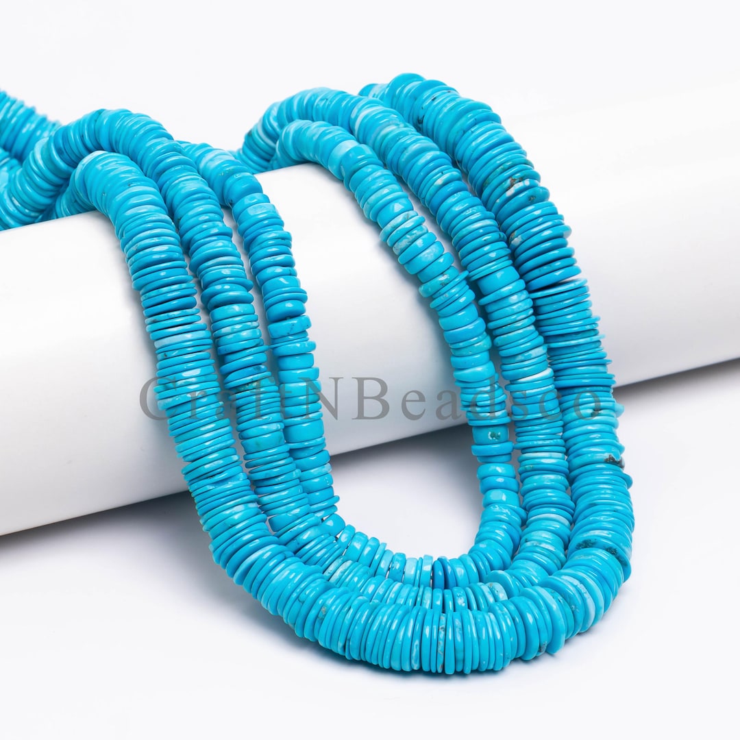 Turquoise Heishi Disc Wheel Shape Gemstone Beads Strand Top Quality ...