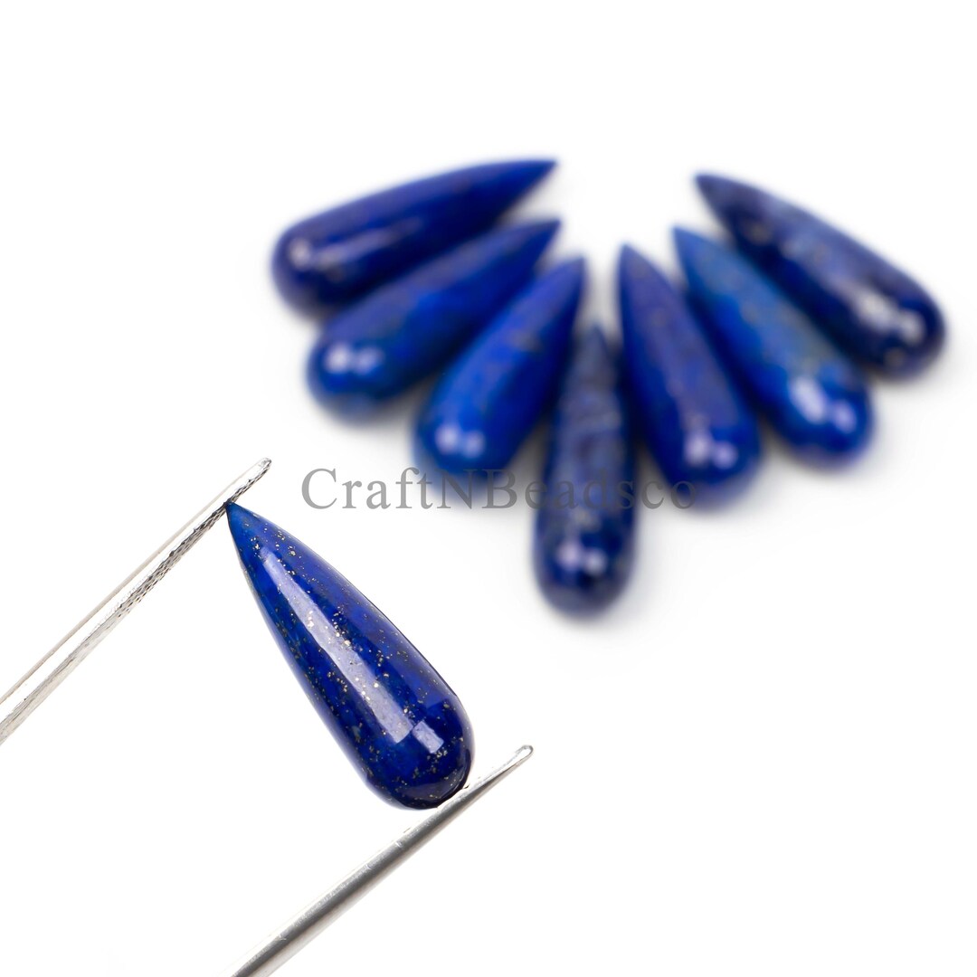 Lapis Lazuli Teardrop Beads, Handmade Long Drops (7x22mm), Jewelry ...