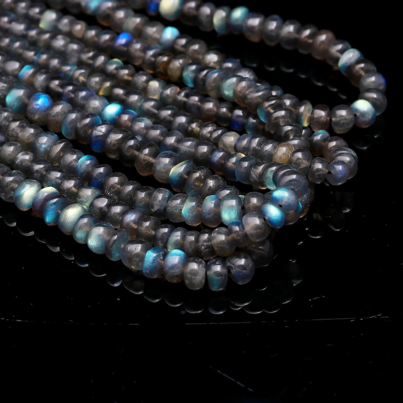 Genuine Labradorite Rondelles 6 To8 Mm Graduation Smooth Spectrolite ...