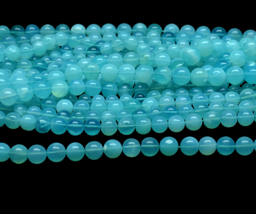 Amazing Peru Opal Smooth Round Gemstone Beads Fine Quality Blue Peru ...