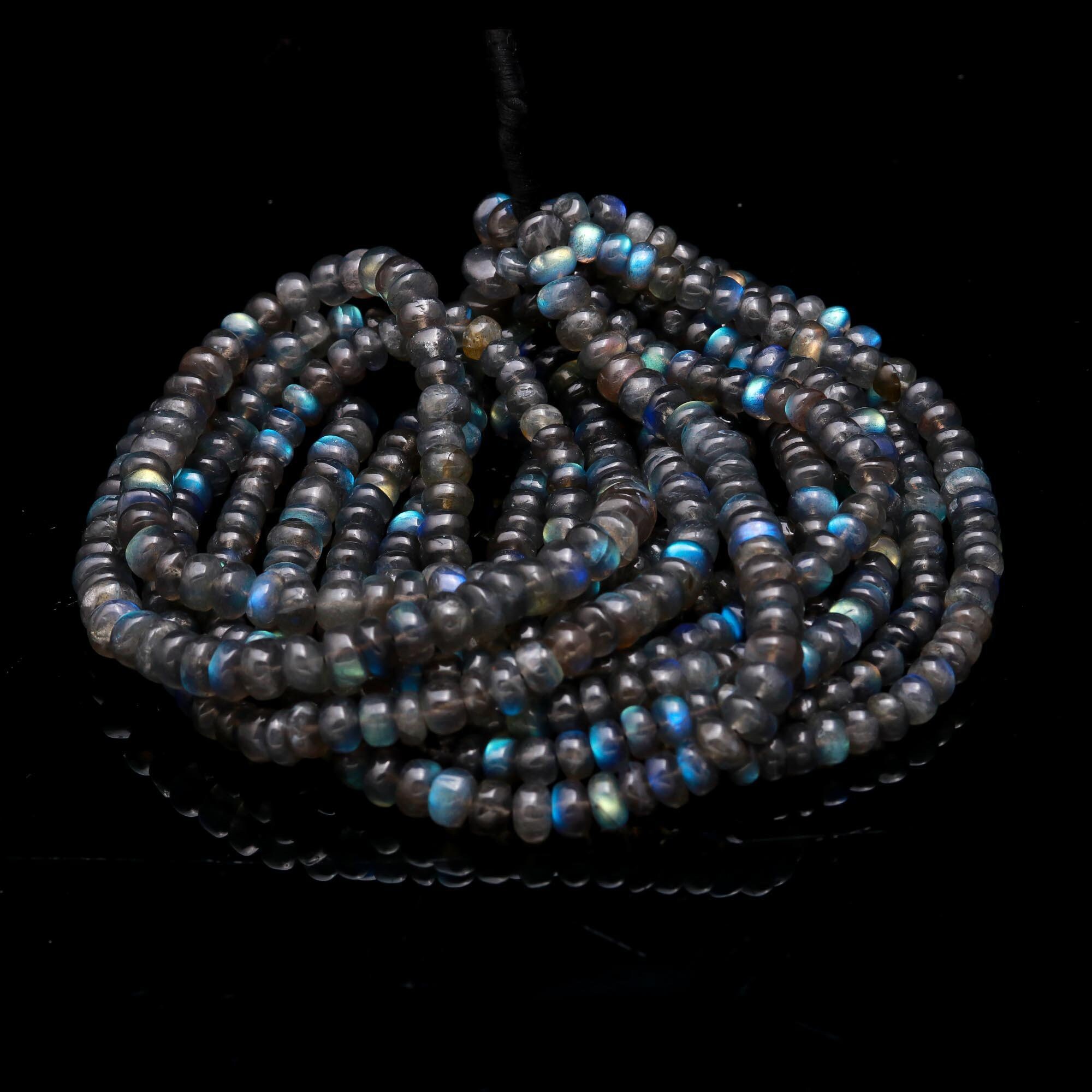 Genuine Labradorite Rondelles 6 To8 Mm Graduation Smooth Spectrolite ...