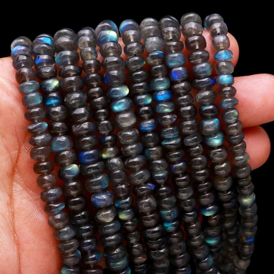 Genuine Labradorite Rondelles 6 To8 Mm Graduation Smooth Spectrolite ...