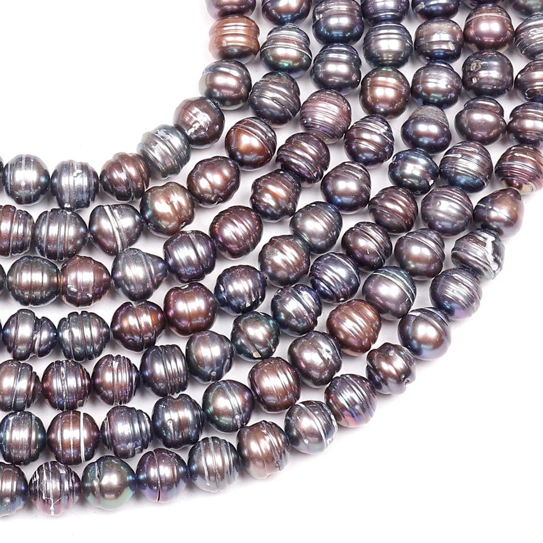 Top Quality Deep Purple Fresh Water Pearls, Round Pearls, 6-7 Mm Pearls ...