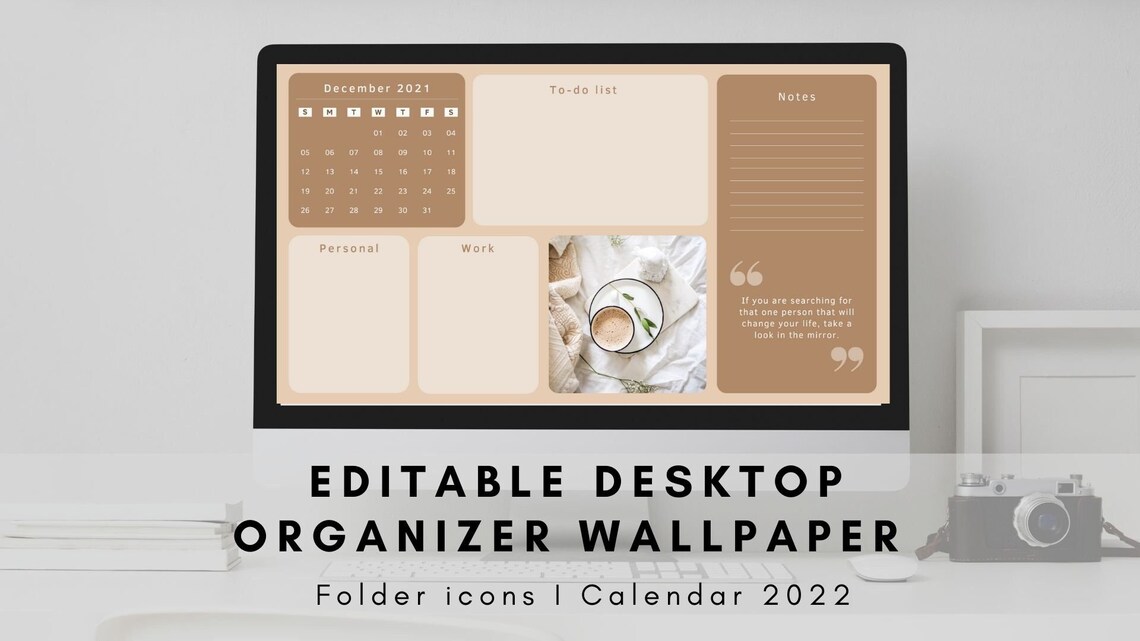 Canva Desktop Planner Wallpaper Desktop Wallpaper Organizer | Etsy