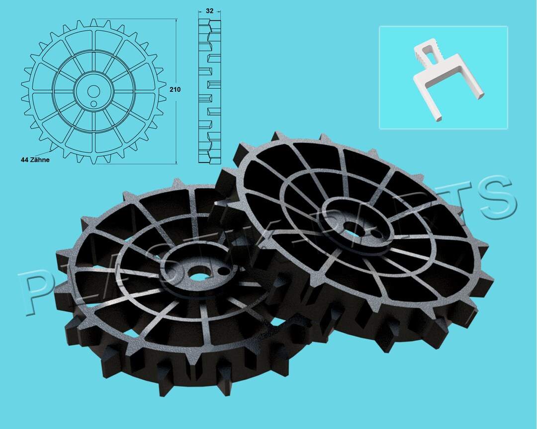 Drive Wheels Set of 2 Off-road Profile Gardena Sileno City 250 City 300 ...