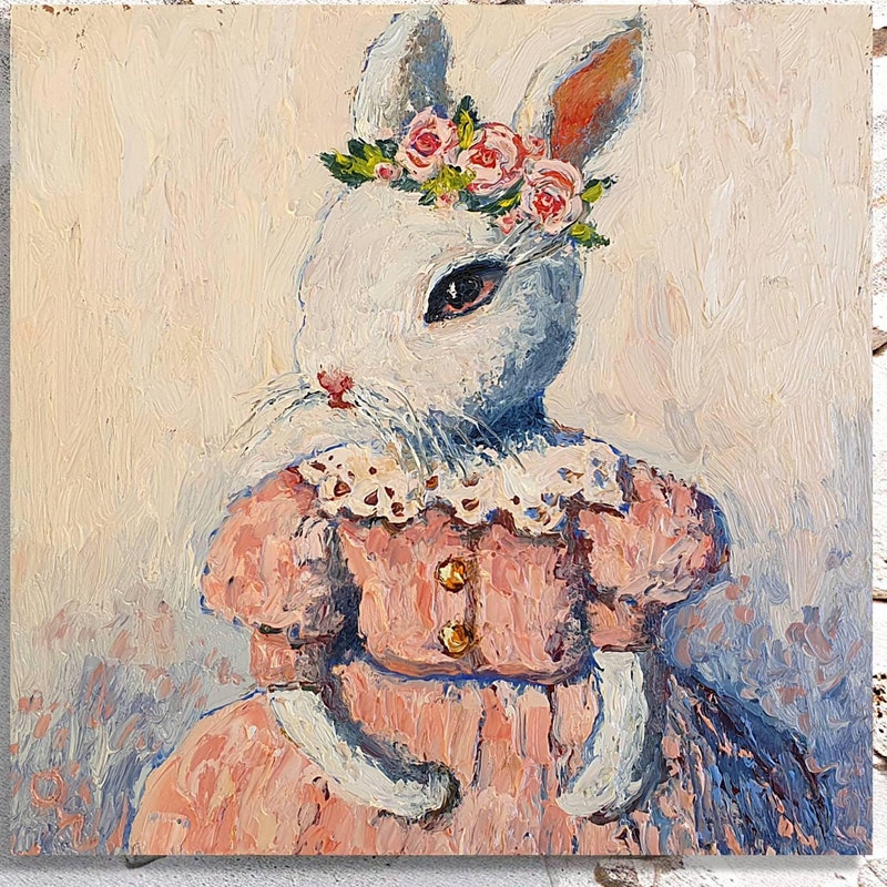 Bunny Painting - Etsy