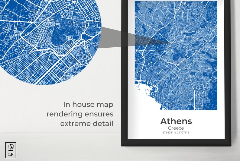 Custom Streep Map Posters, Any Location, Any Color, Any Place Map ...