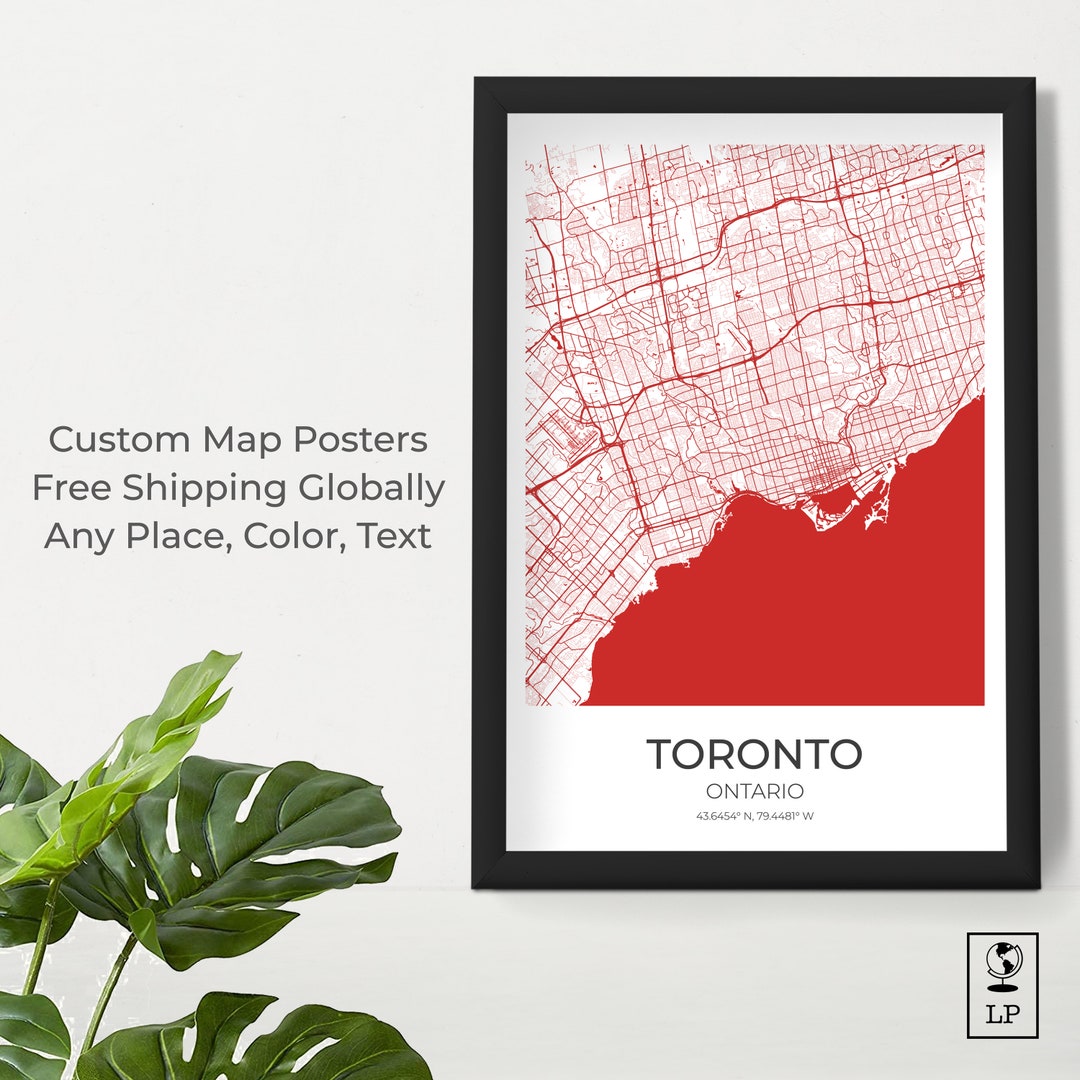 Custom Streep Map Posters, Any Location, Any Color, Any Place - Map ...