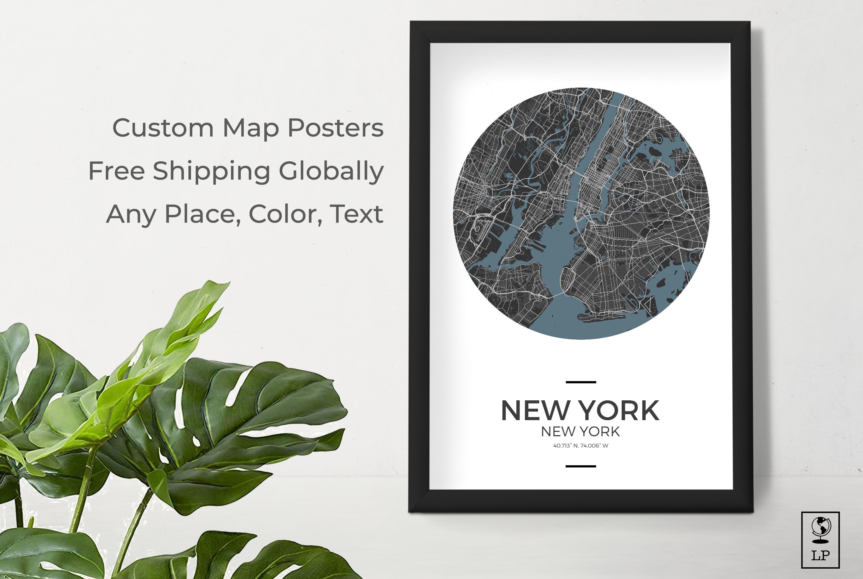 Custom Streep Map Posters Any Location Any Color Any Place - Etsy