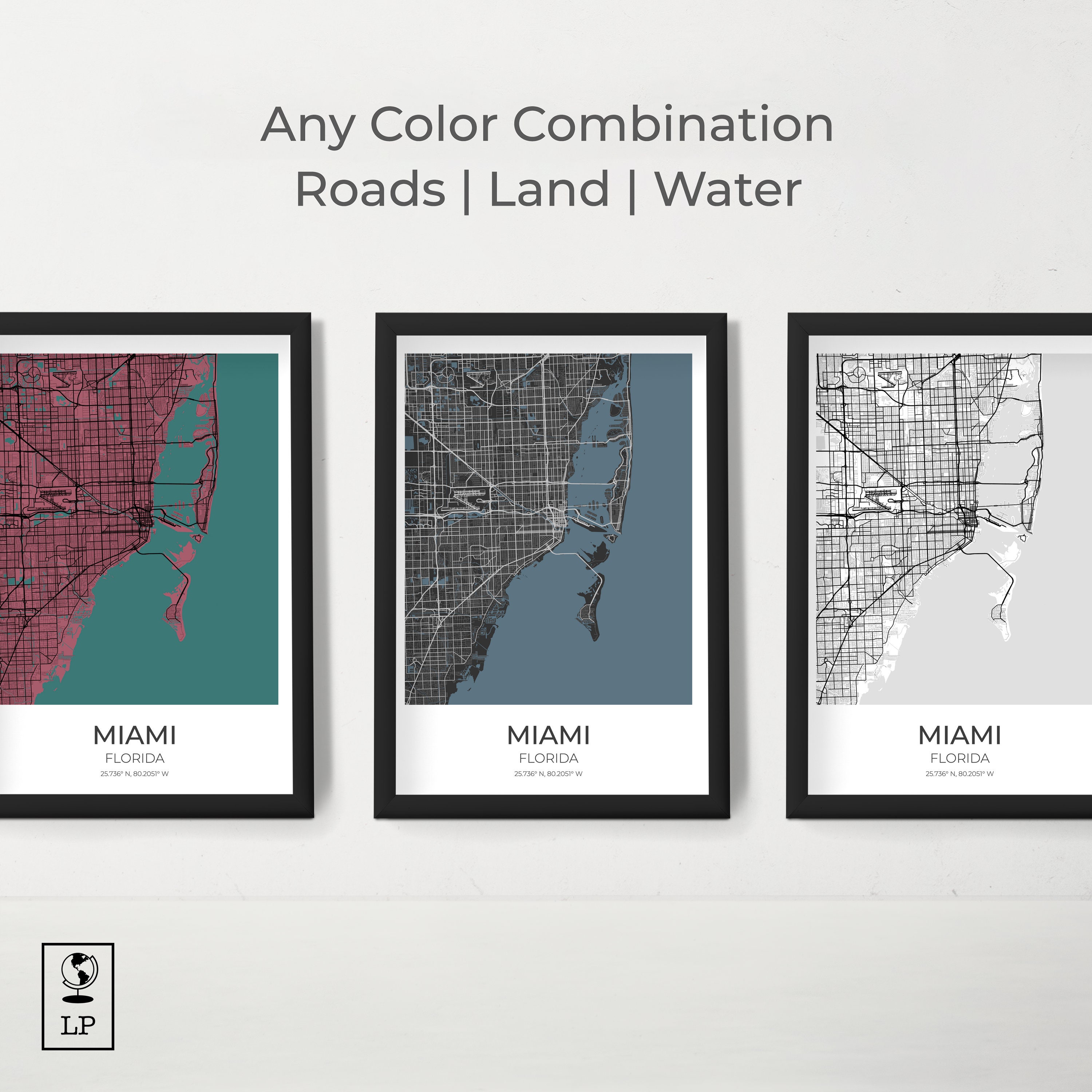 Custom Streep Map Posters, Any Location, Any Color, Any Place Map ...
