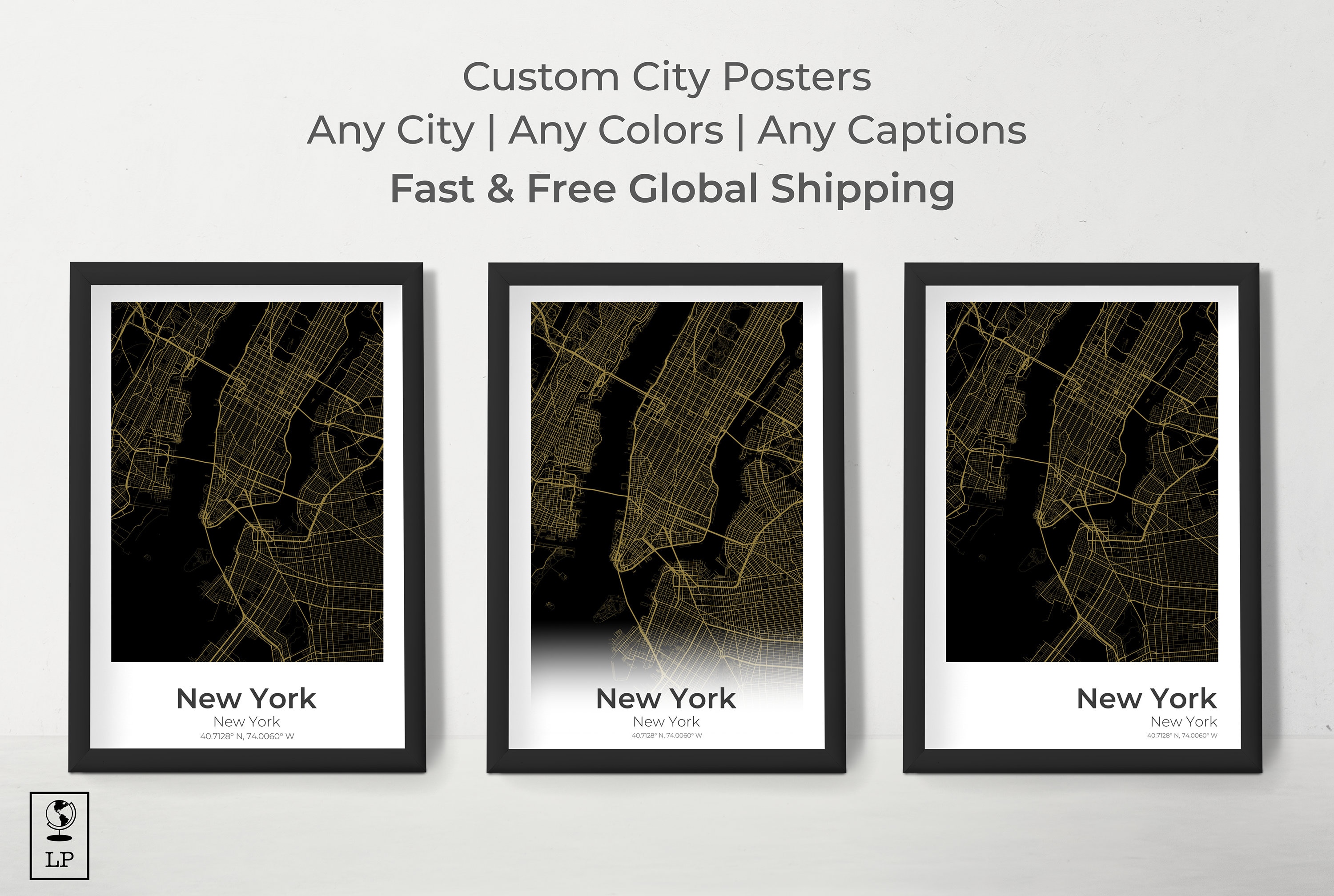 Custom Streep Map Posters Any Location Any Color Any Place - Etsy