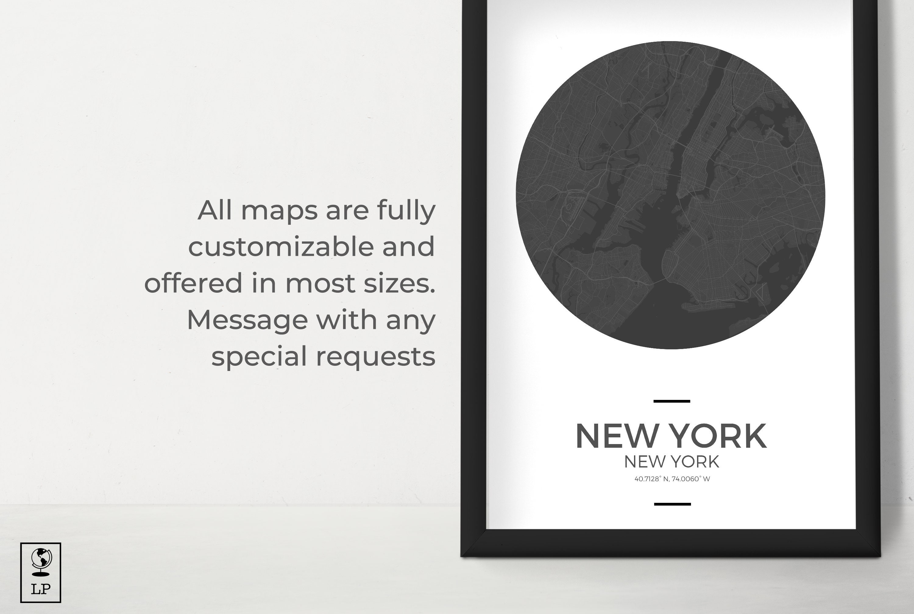 Custom Street Map Prints, Any Location, Colors, Captions - Custom Map ...