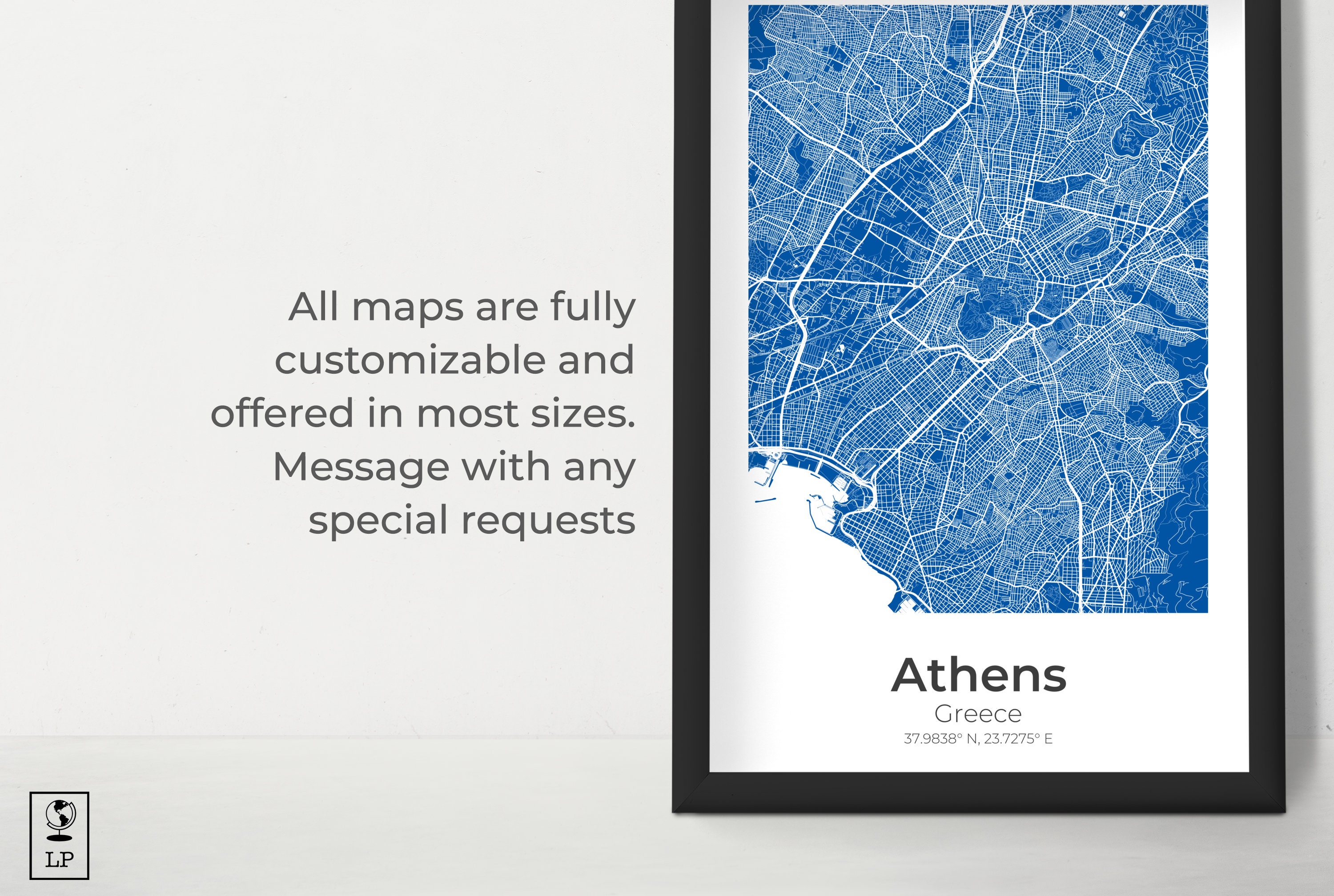 Custom Streep Map Posters, Any Location, Any Color, Any Place Map ...