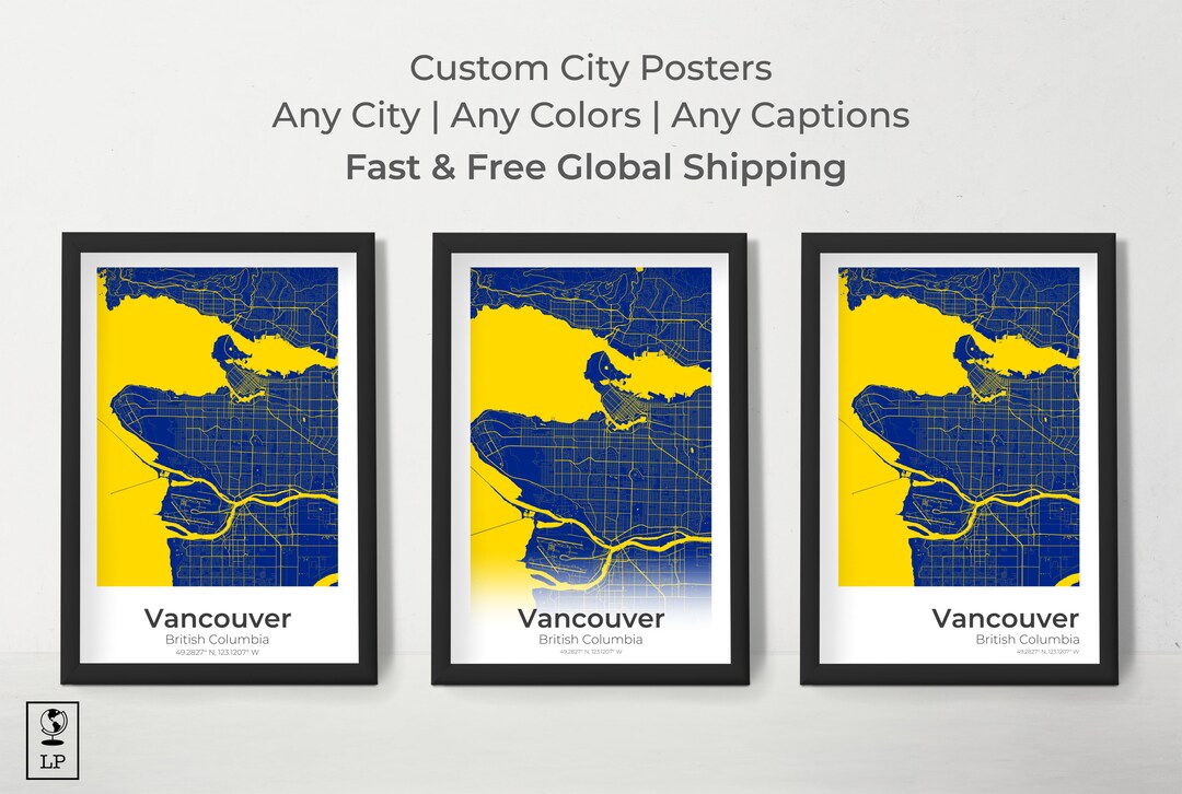 Custom Streep Map Posters, Any Location, Any Color, Any Place Map ...