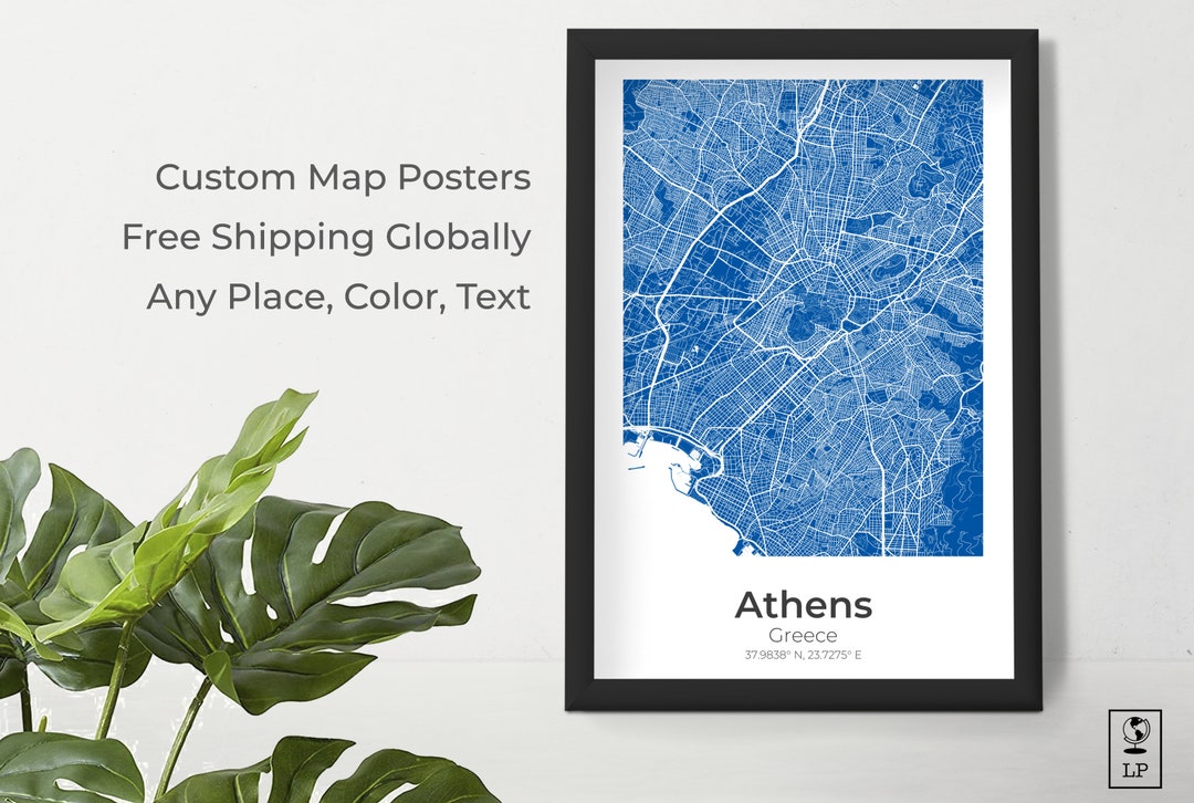 Custom Streep Map Posters, Any Location, Any Color, Any Place - Map ...