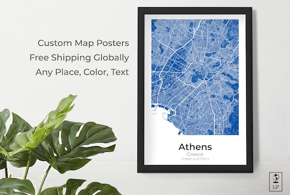 Custom Streep Map Posters Any Location Any Color Any Place - Etsy