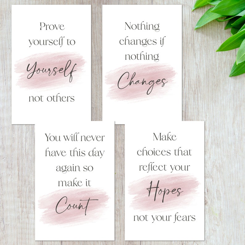 12 Inspirational Quotes Note Cards, Motivational Quote Cards Set ...