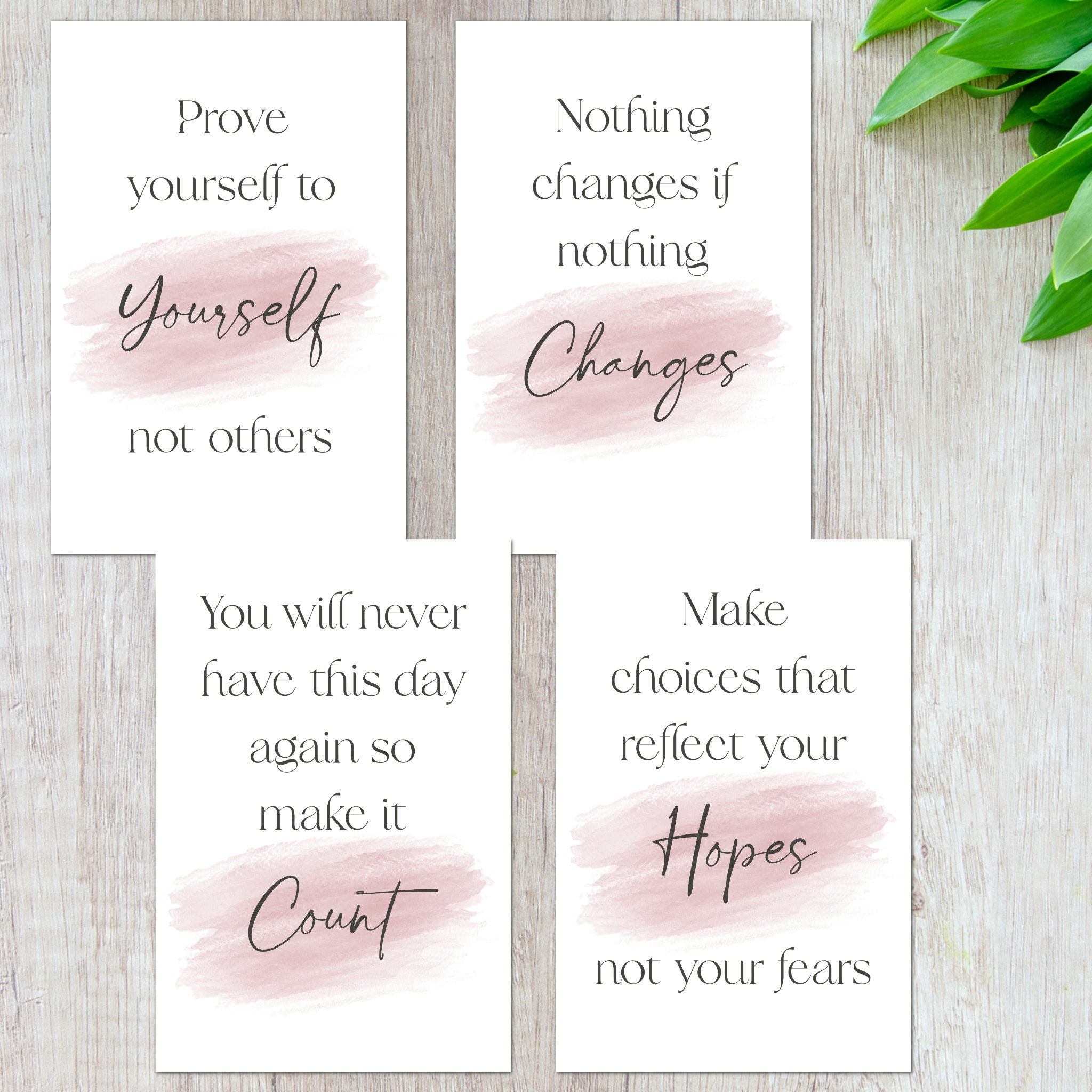 12 Inspirational Quotes Note Cards, Motivational Quote Cards Set ...