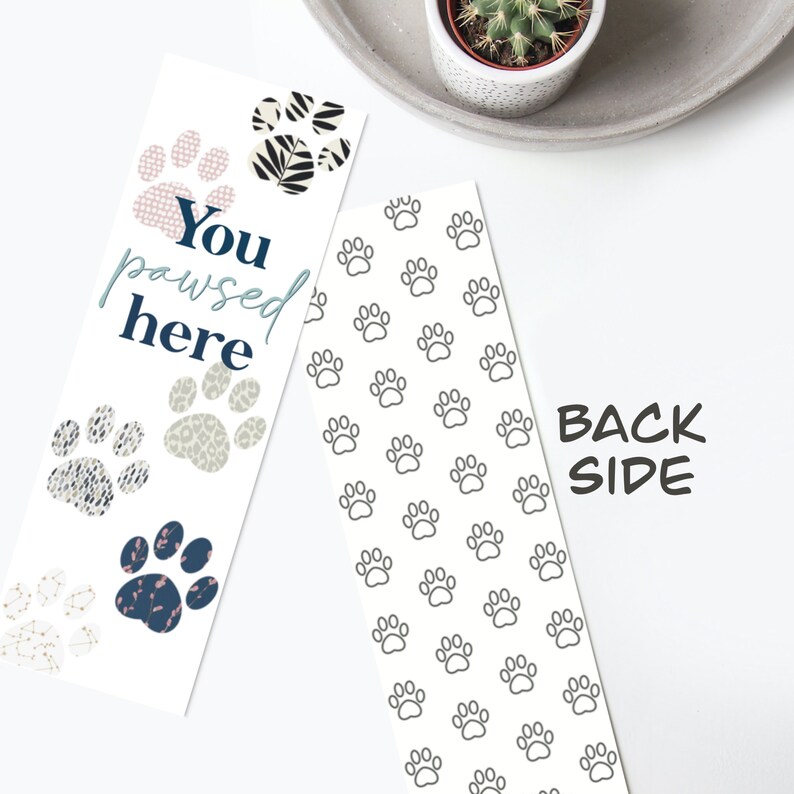 Paw Print Bookmark, Cute Bookmark, Cat Lover Gift, Bookmark for Women ...