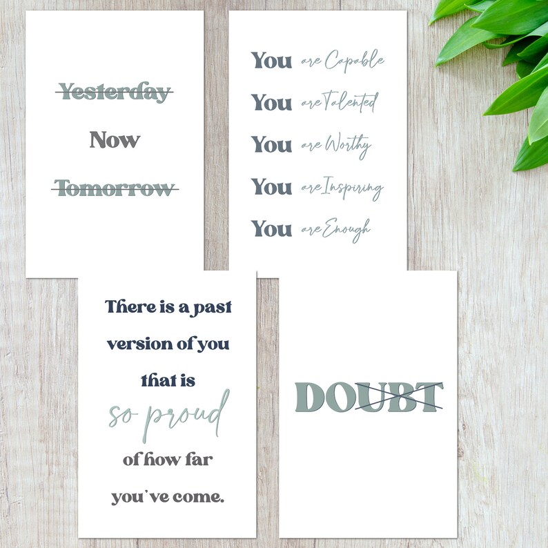 12 Motivational Quotes Cards Inspirational Note Cards Set - Etsy