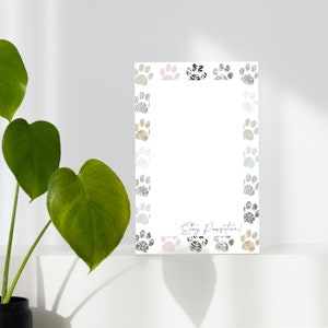 Paw Print Notepad, to Do List Notepad, Cat or Dog Lover Memo Pad, Cute ...