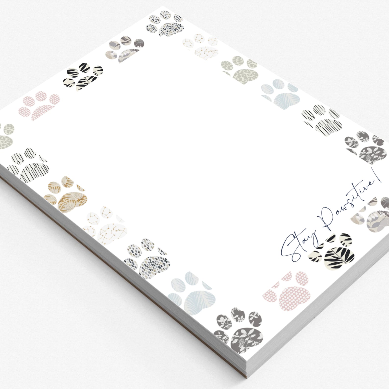 Paw Print Notepad, to Do List Notepad, Cat or Dog Lover Memo Pad, Cute ...