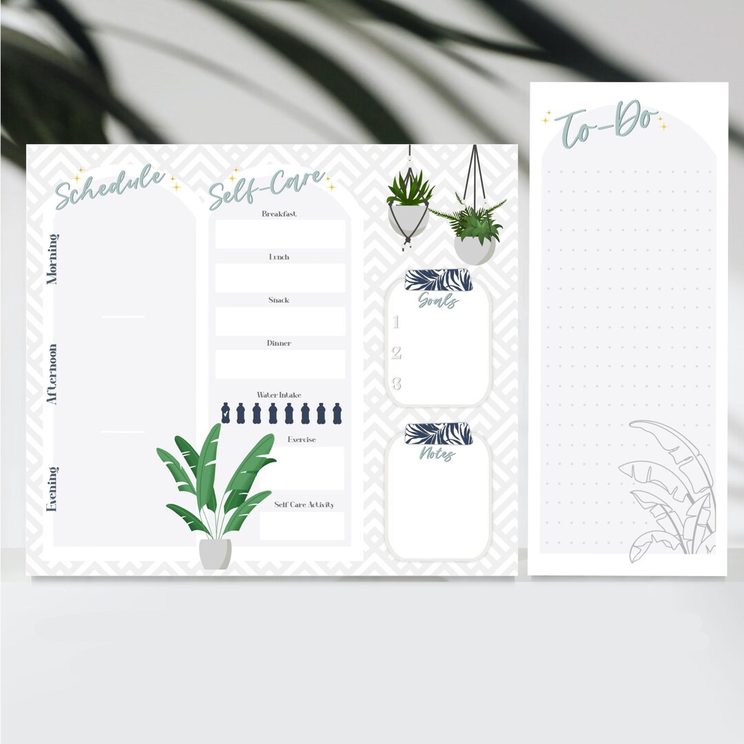Daily Planner Pad Set, to Do List Notepad, Time Blocking Schedule and ...