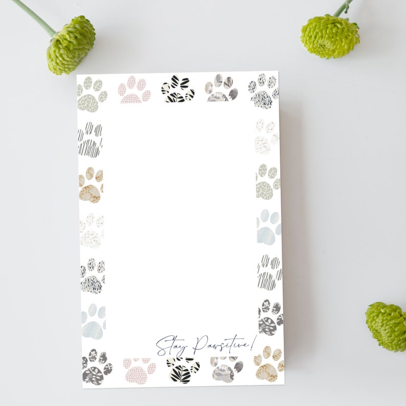 Paw Print Notepad, to Do List Notepad, Cat or Dog Lover Memo Pad, Cute Grocery List, Shopping ...