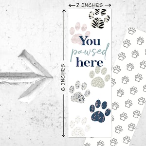 Paw Print Bookmark, Cute Bookmark, Cat Lover Gift, Bookmark for Women ...
