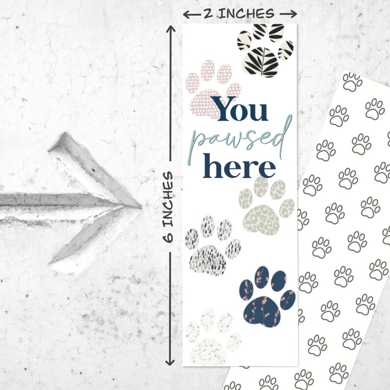 Paw Print Bookmark, Cute Bookmark, Cat Lover Gift, Bookmark for Women ...