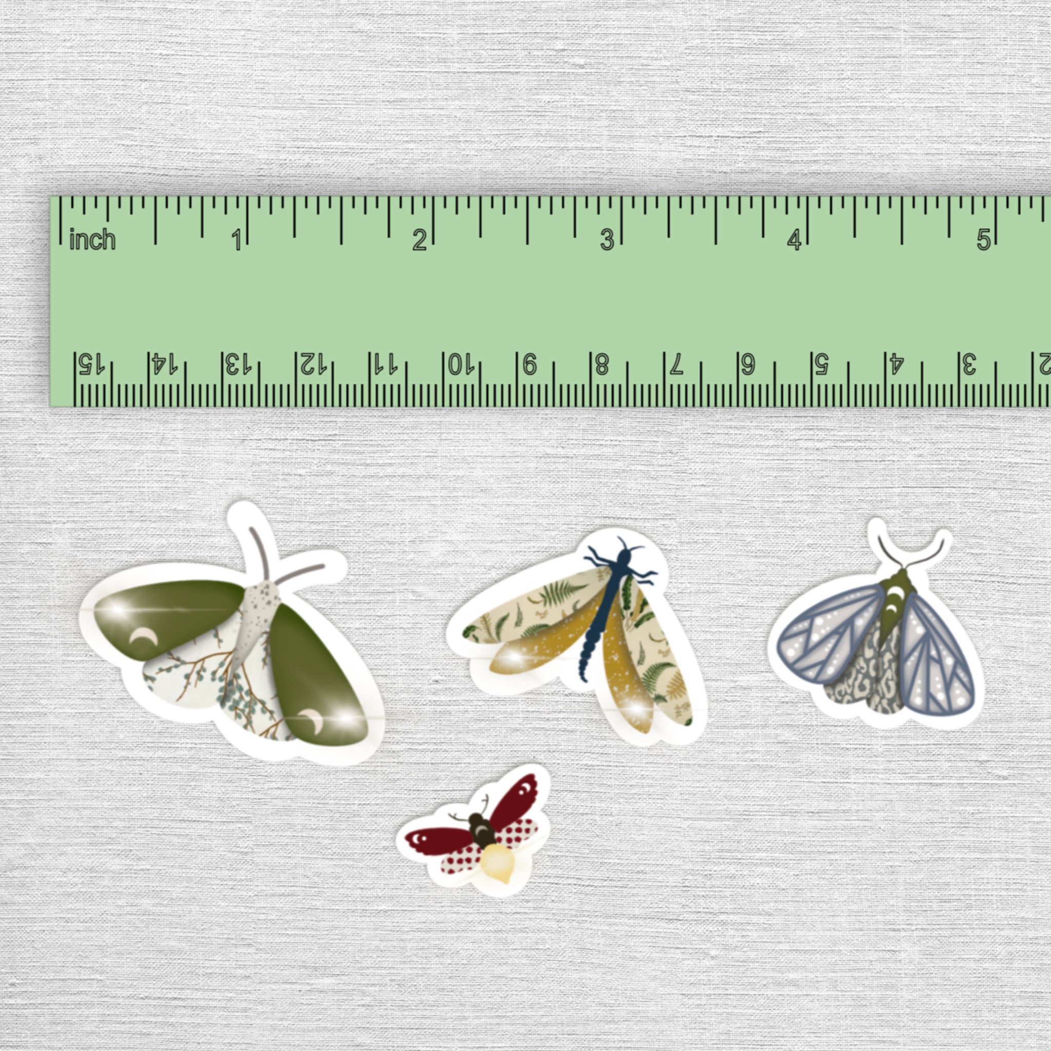 Moth Sticker Set, 4 Moth Sticker Pack, Cottagecore Aesthetic Moth ...