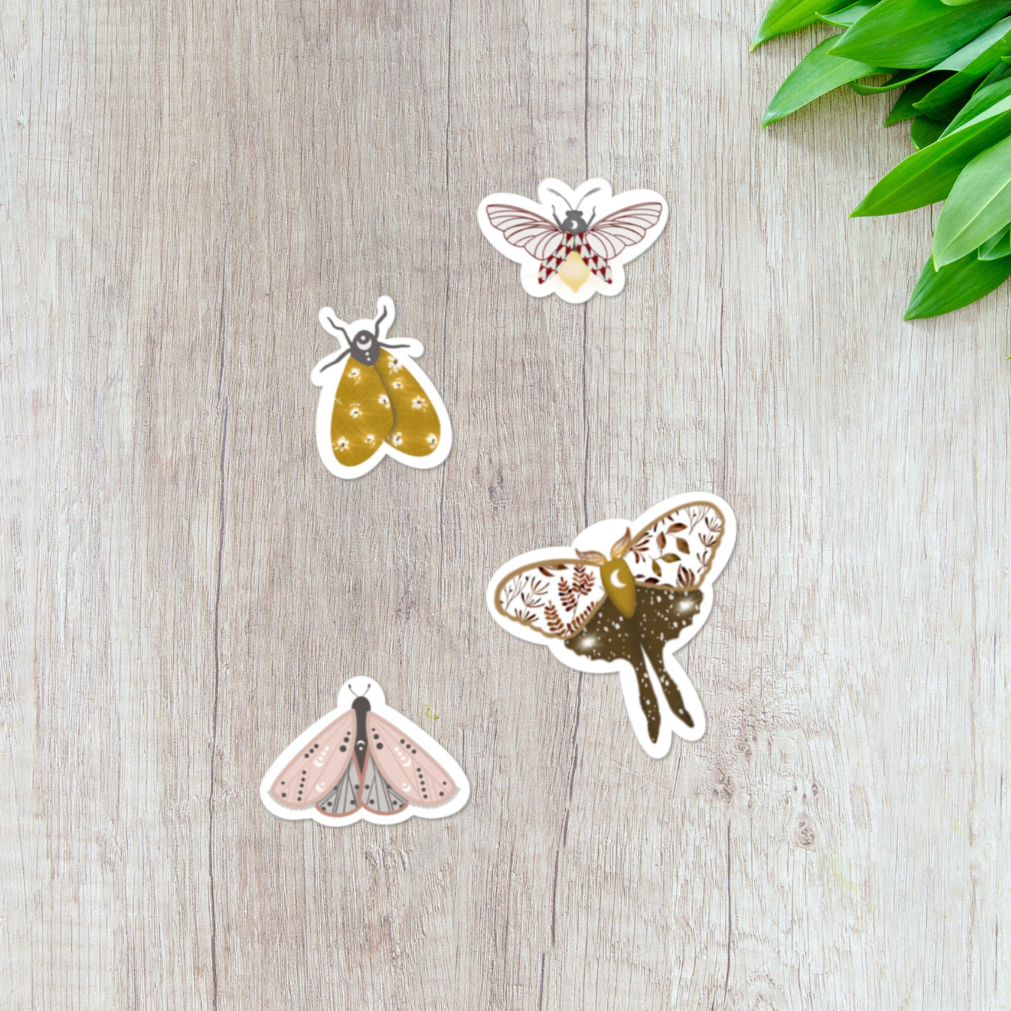 Moth Sticker Set 4 Moth Sticker Pack Cottagecore Aesthetic - Etsy