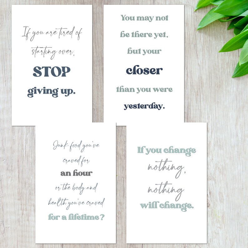 12 Motivational Quotes Cards Inspirational Note Cards Set - Etsy
