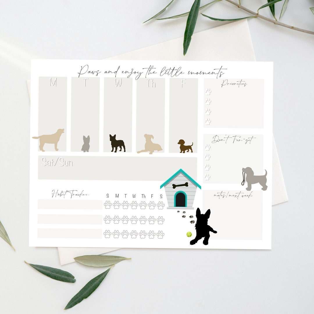 Weekly Planner Pad, to Do List Notepad, Dog Mom or Dog Dad Daily ...