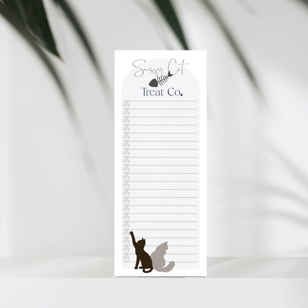 Cat Lover Grocery List, Cute Paw Print Shopping List, to Do List ...