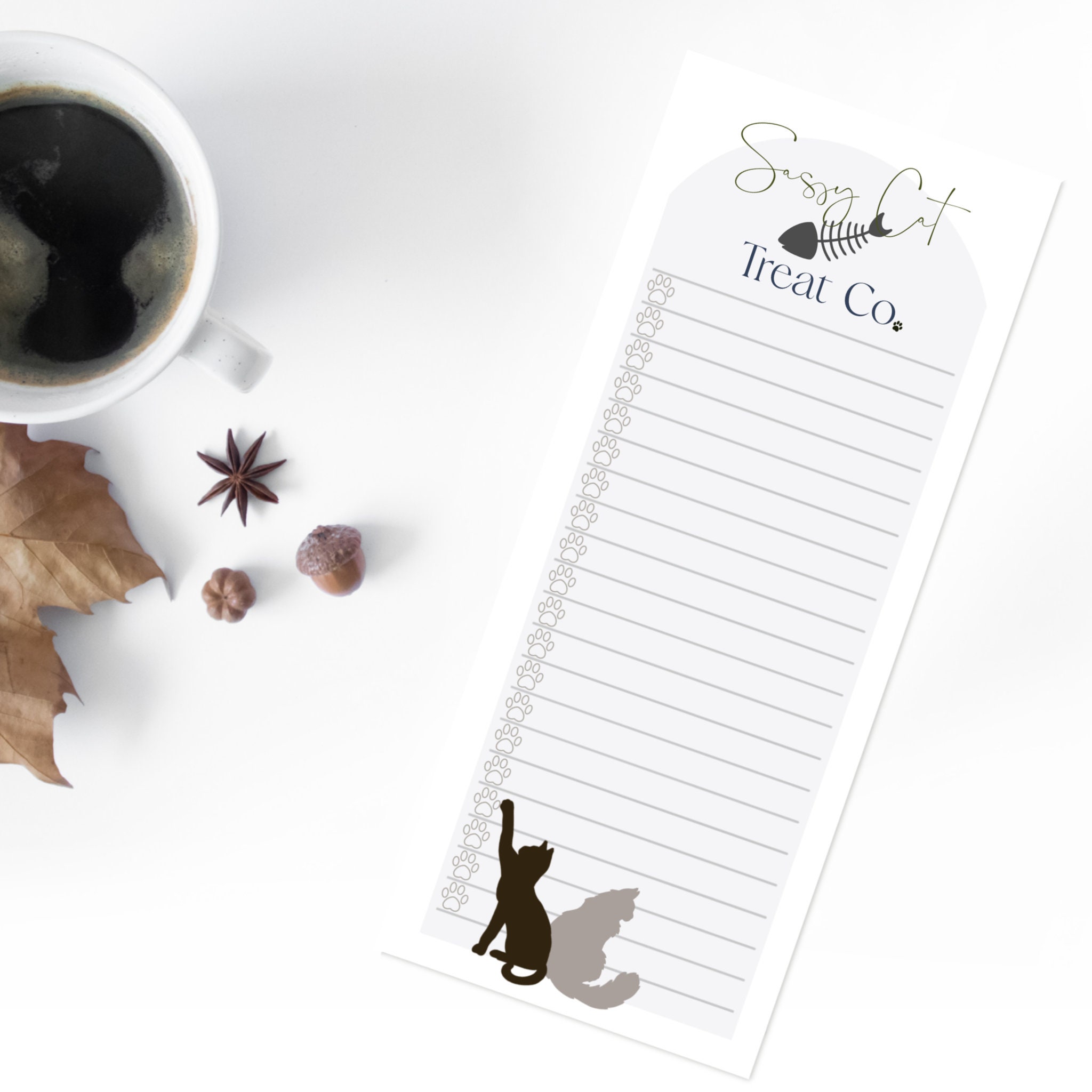 Cat Lover Grocery List, Cute Paw Print Shopping List, to Do List ...
