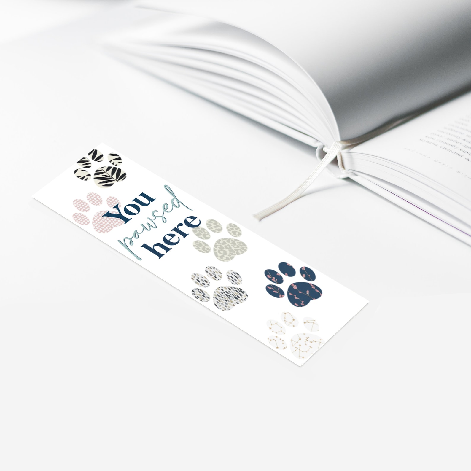 Paw Print Bookmark, Cute Bookmark, Cat Lover Gift, Bookmark for Women ...