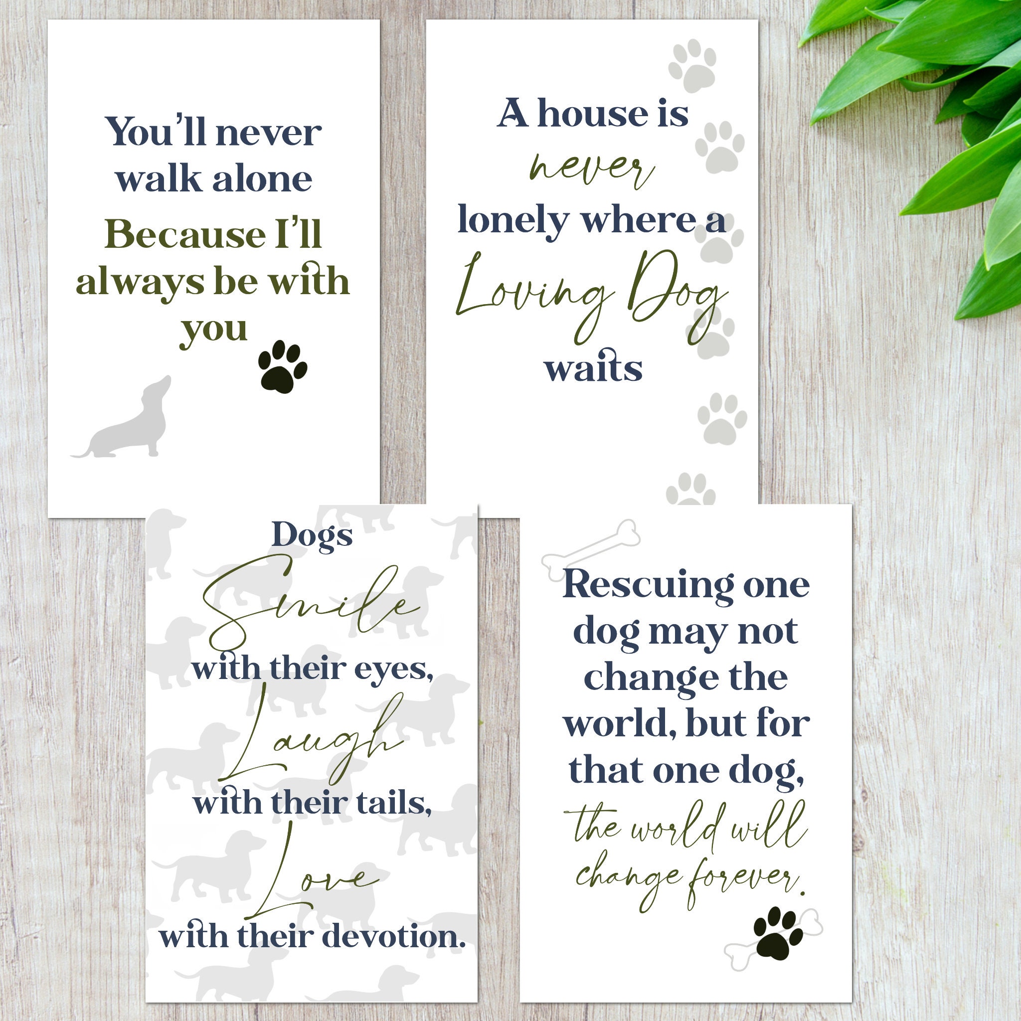 12 Dog Quotes Card Set, Dog Lover Notecard Set, Gifts for Dog Lovers ...