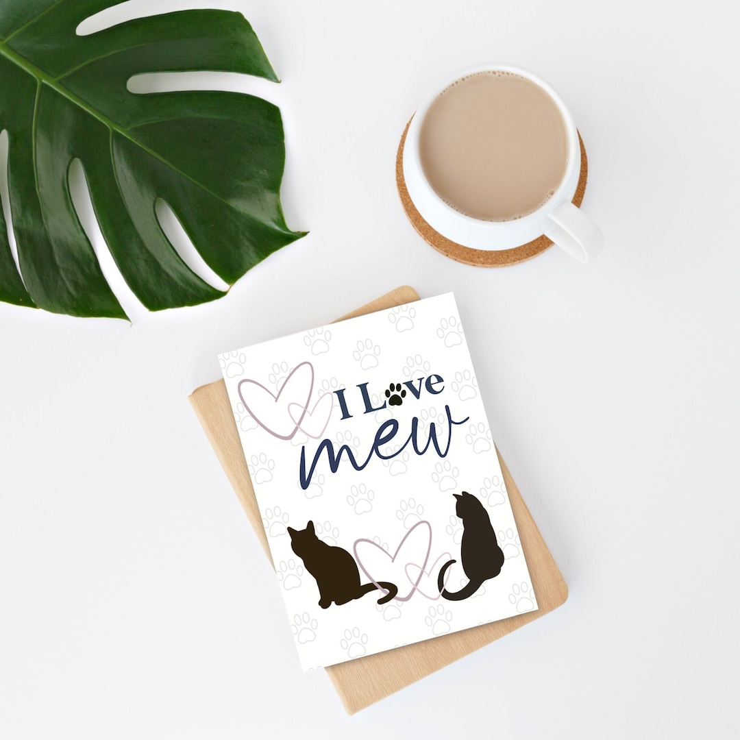 Cute Valentine’s Day or Anniversary Card, Cat Themed Card for ...