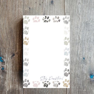 Paw Print Notepad, to Do List Notepad, Cat or Dog Lover Memo Pad, Cute ...