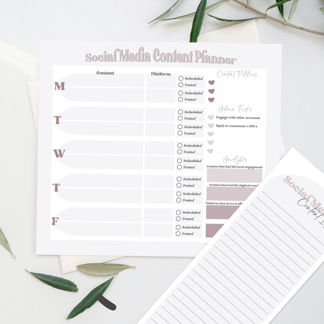 Social Media Planner, Content Planner Notepad, Business Planner Desk ...
