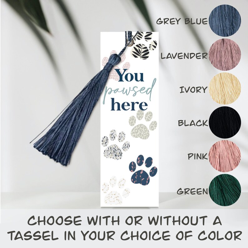 Paw Print Bookmark, Cute Bookmark, Cat Lover Gift, Bookmark for Women ...