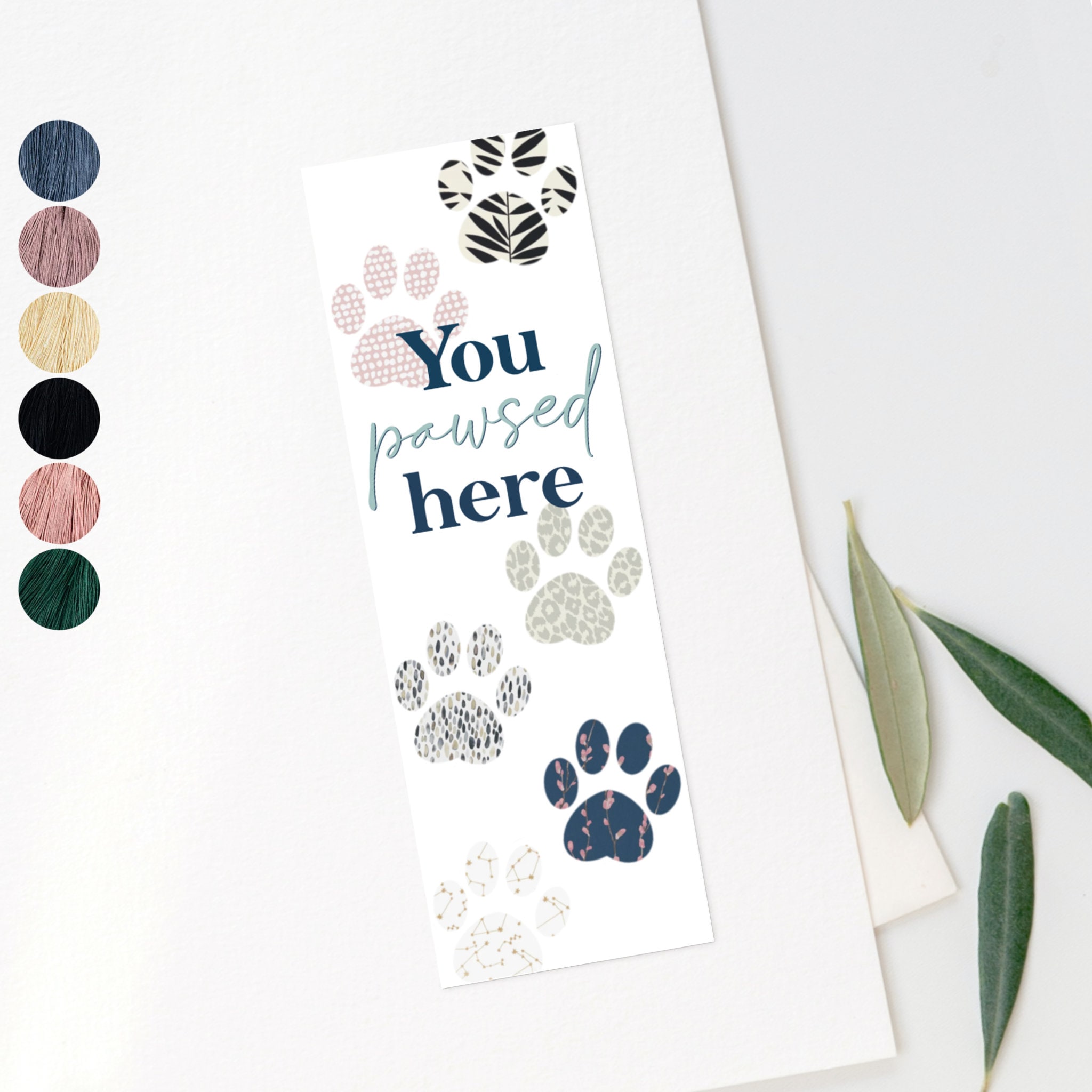 Paw Print Bookmark, Cute Bookmark, Cat Lover Gift, Bookmark for Women ...