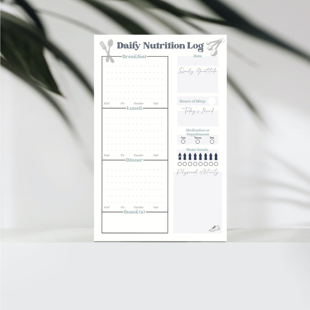 Food Journal, Daily Nutrition Log, Food Tracker Notepad, Weight Loss ...